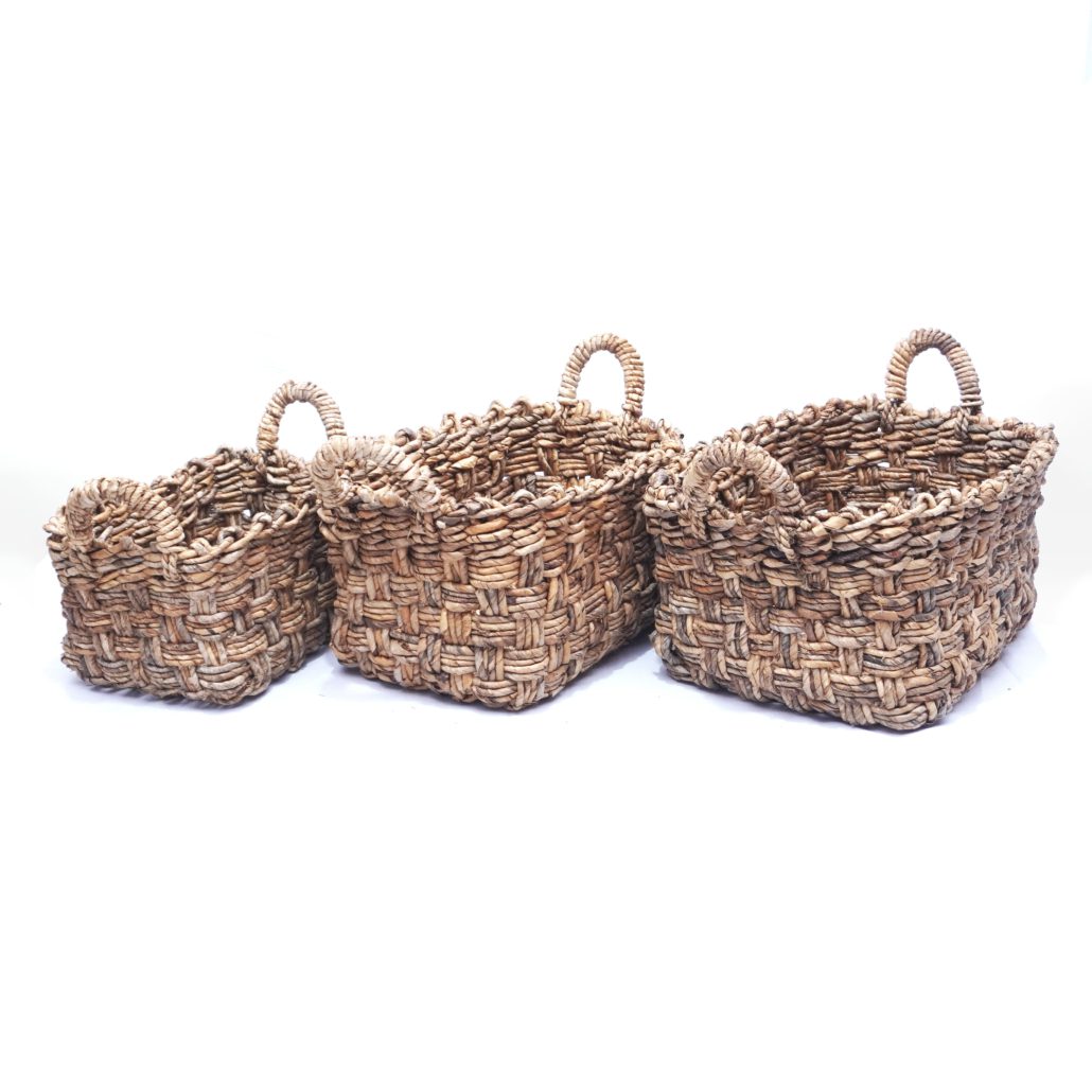 Rectangular Palit Basket Set Of 3 - KRAFTINC. | Indonesian Handcraft