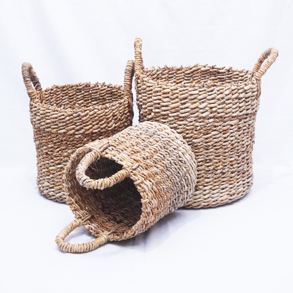 Sock Basket Set Of 3 Natural - KRAFTINC. | Indonesian Handcraft